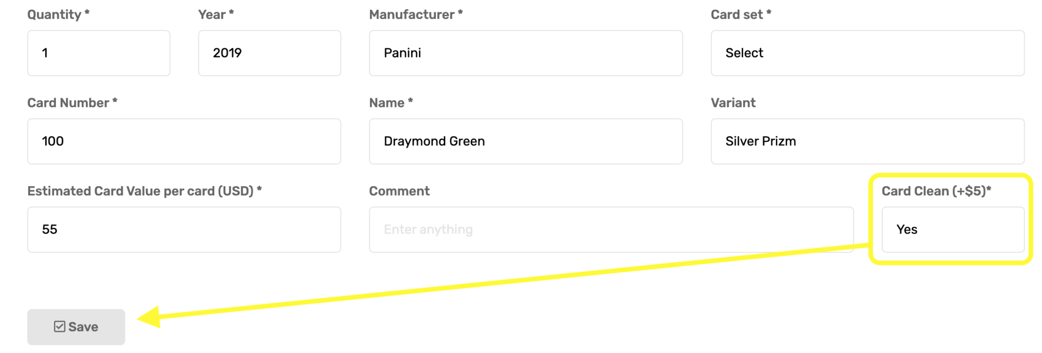 Card Cleaning Grading Services